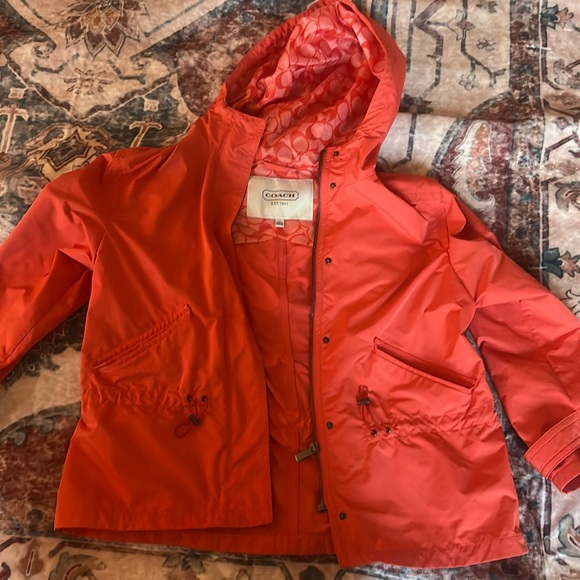 Coach | Jackets & Coats | Coach Coral Rain Jacket With Hood | Poshmark